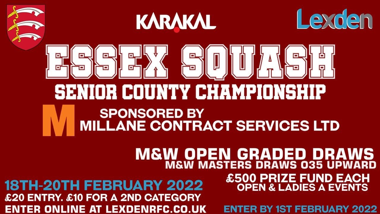 Essex Senior County Championship Lexden Rackets And Fitness Club Essex Senior County Championship Lexden Rackets And Fitness Club